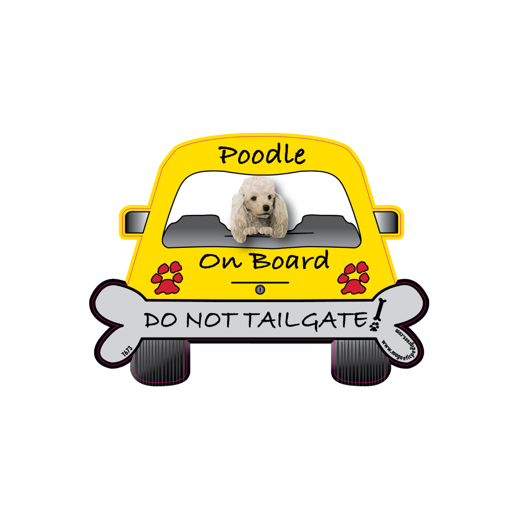 Poodle On Board Car Magnet - Roads Champ